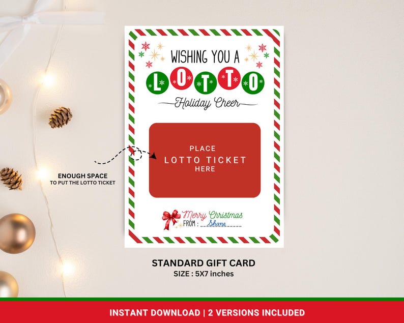 Christmas Lotto Ticket Holder, Christmas Lotto Ticket Gift Card Holder ...