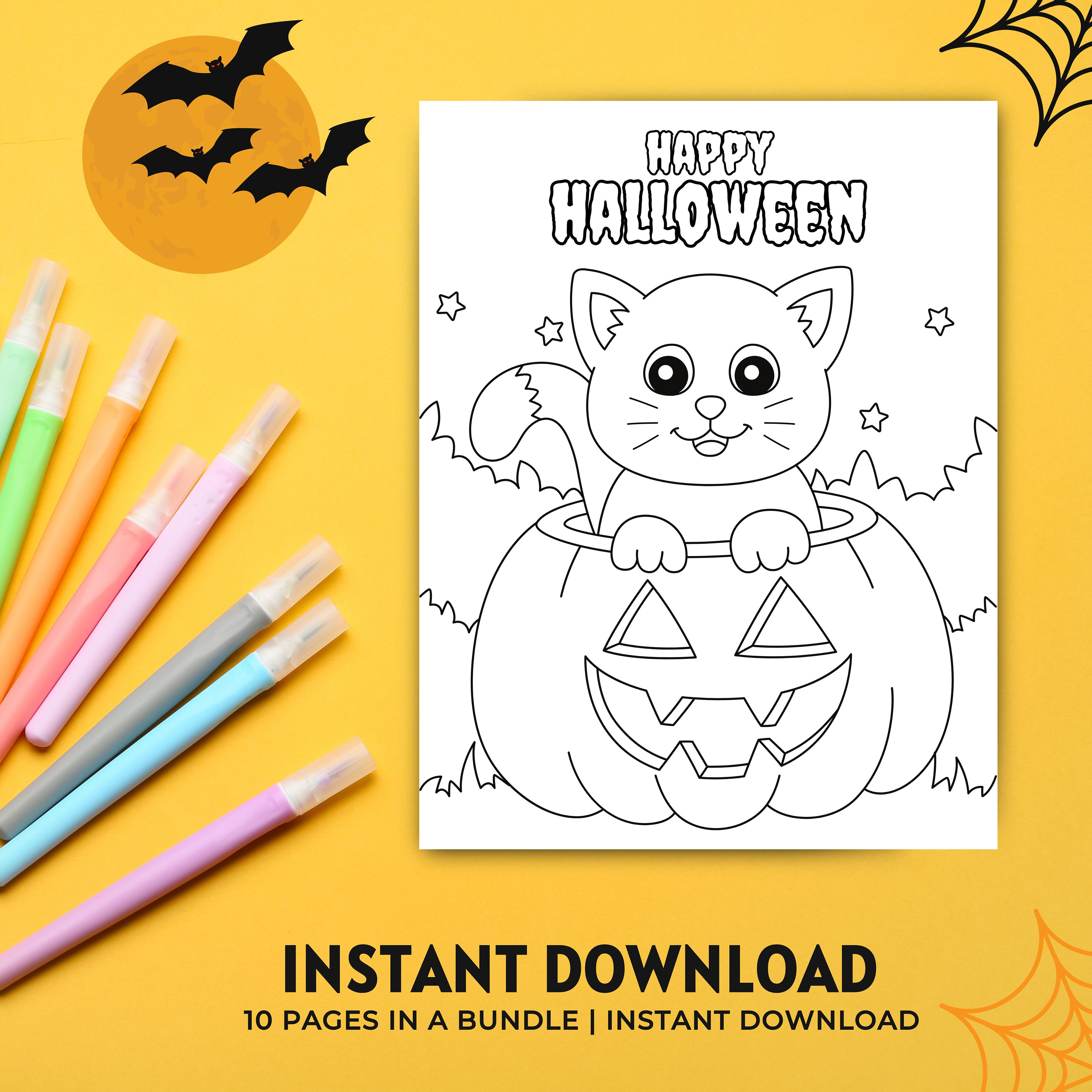 Halloween Coloring Pages for Kids, Halloween Activity, Halloween ...