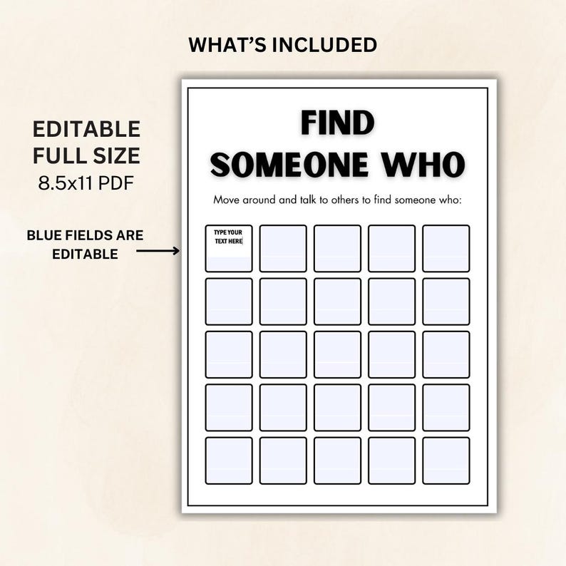 Find Someone Who Printable, Get to Know Bingo, Icebreaker Game, Find ...