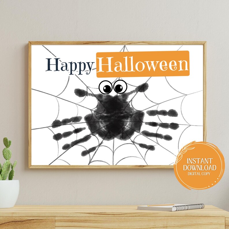 Spider Halloween Handprint Art, Halloween Activity, Preschool Daycare ...