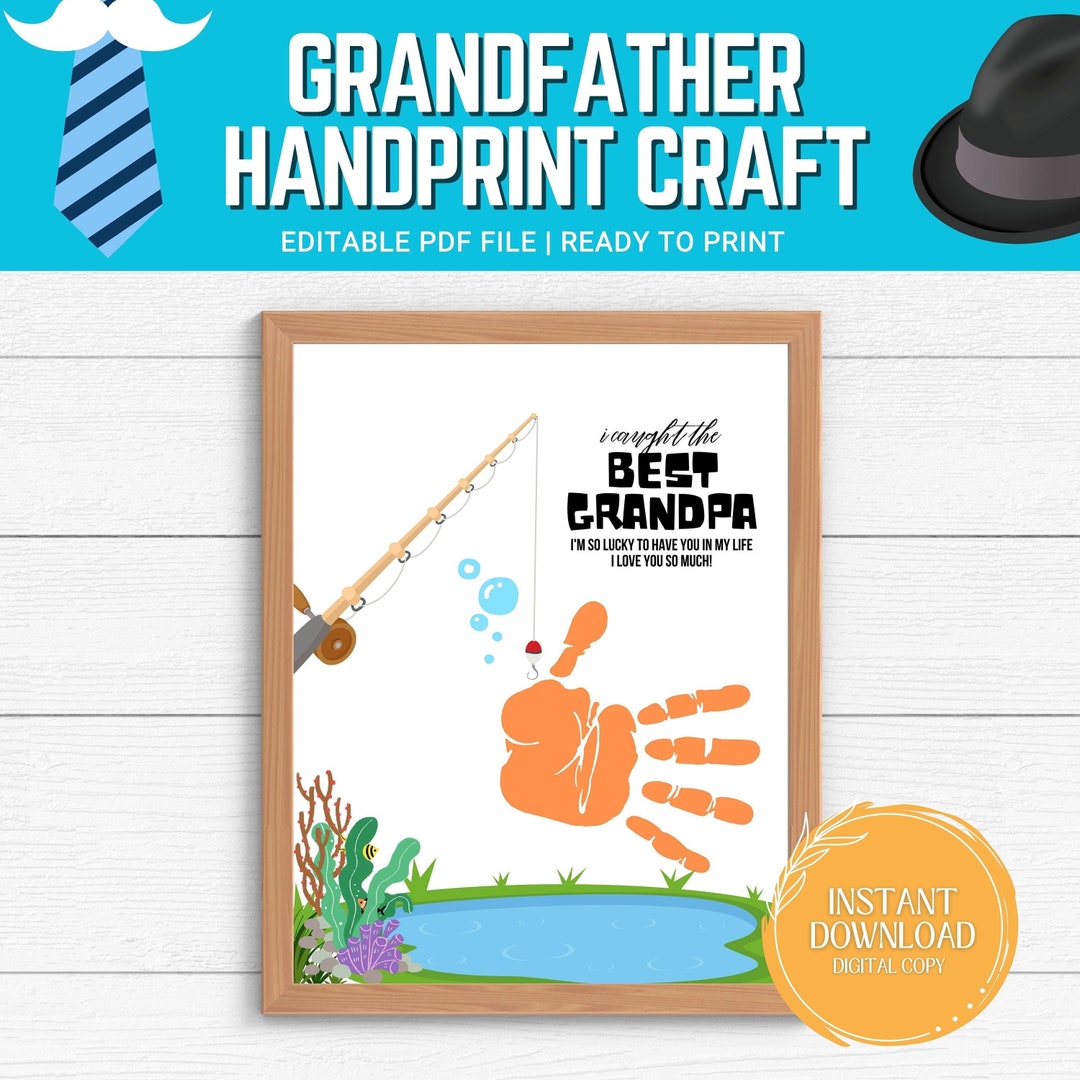 Handprint Gift for Grandpa | Father's Day Gift for Grandpa ...