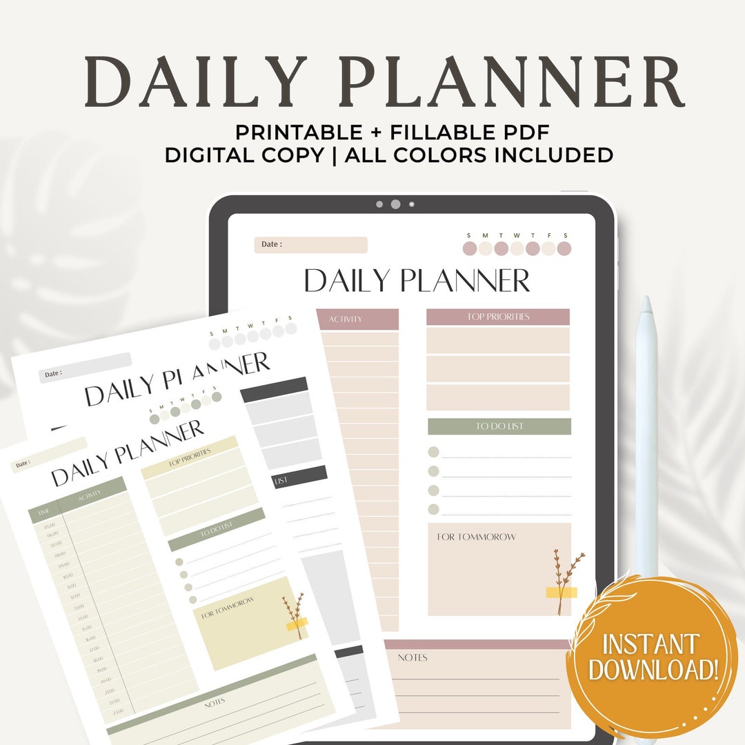 Daily to Do List, Daily Planner, Productivity Planner, Daily Planner ...