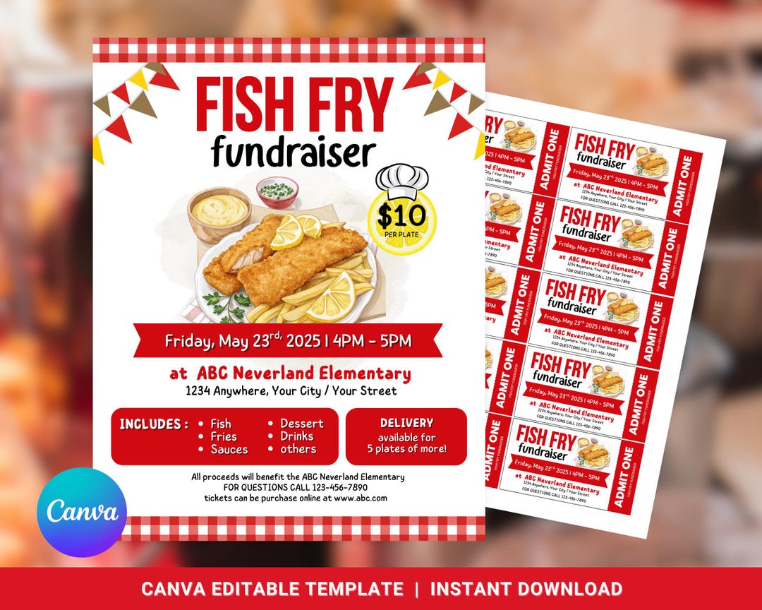 Fish Fry Fundraiser Template, Fish Fry Fundraiser Flyer, Fish Fry ...