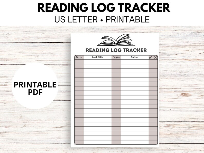 Reading Log Printable Reading Tracker Books to Read Reading - Etsy