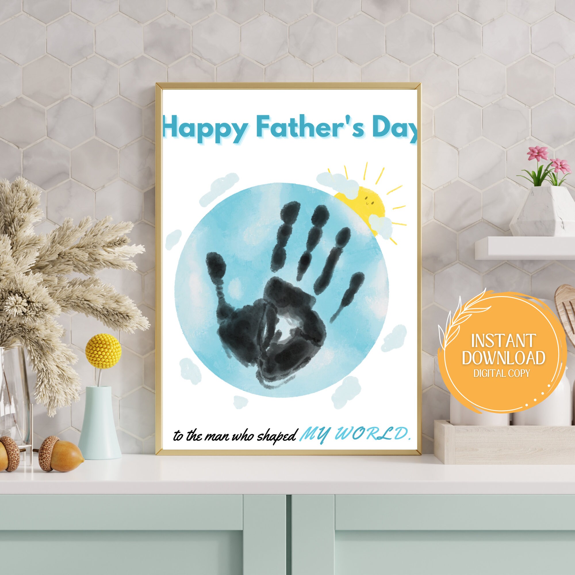 Father's Day Handprint Craft Father's Day Printable Fathers Day Gift ...