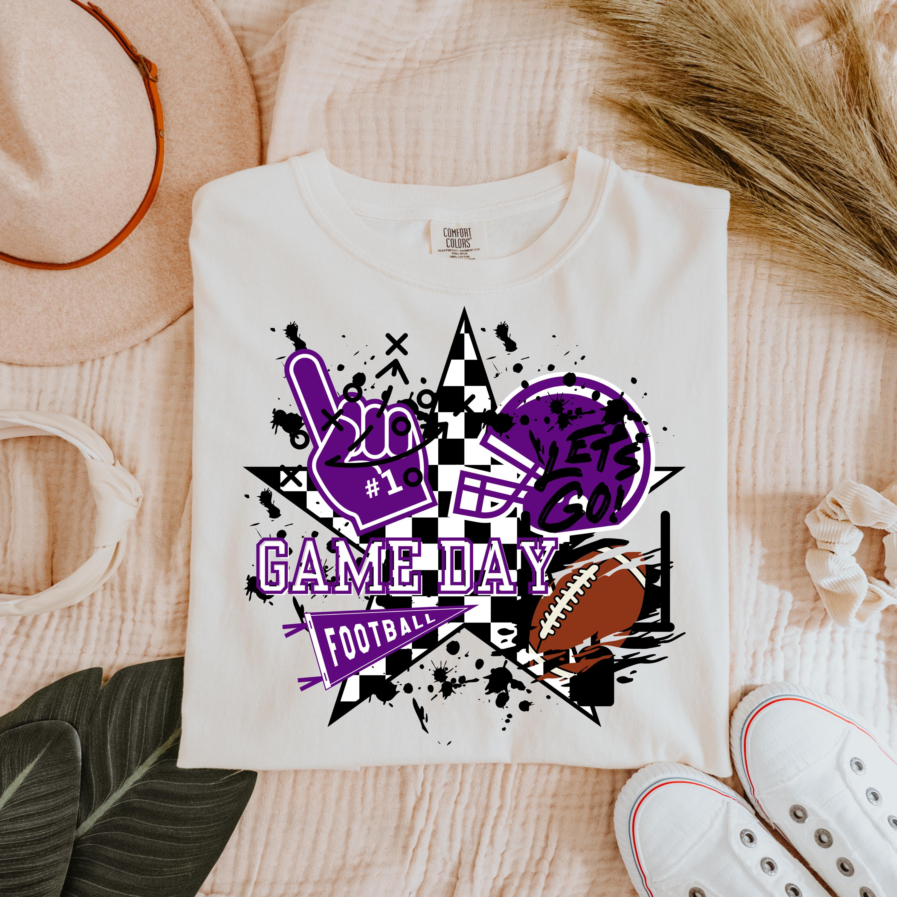 Purple Football Png Let's Go Png Checkered Football Png Trendy Png ...
