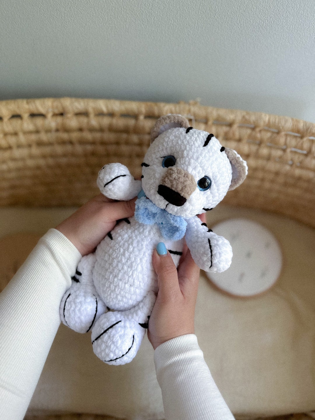 Plush Tiger,crochet White Tiger,plush White Bengal Tiger,safari Animal ...