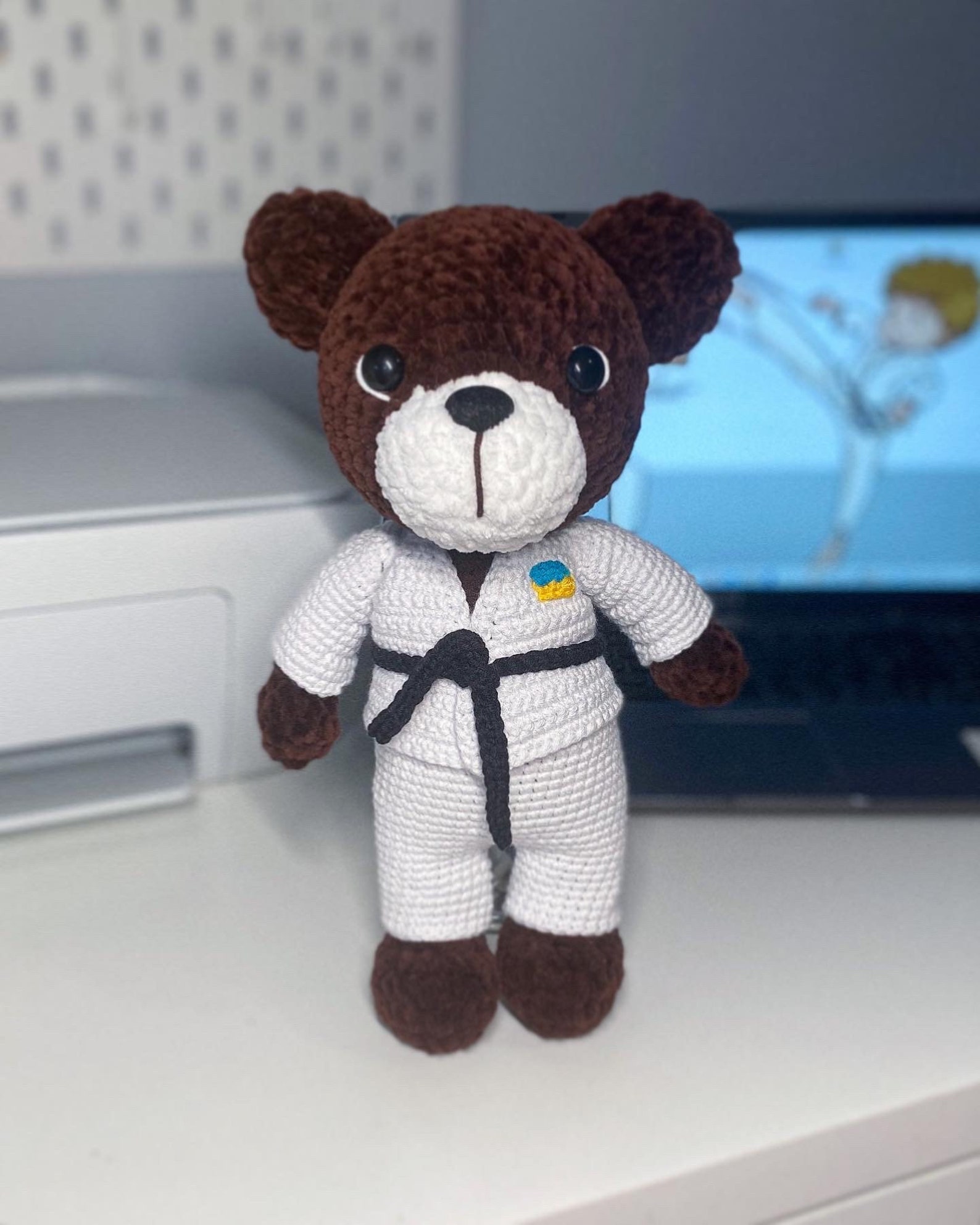 Crochet Teddy Bear Karate Judo Outfit,handmade Taekwondo Bear Toys ...