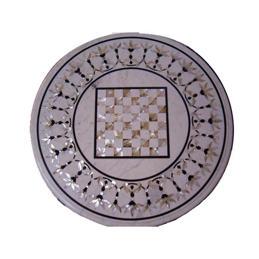 3030 Inch White Marble Paua Shell Custom Chess - Etsy