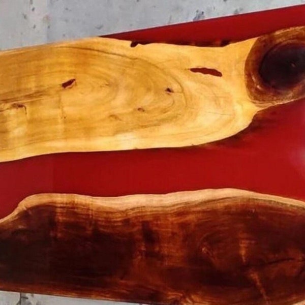 Red Epoxy Table - Etsy