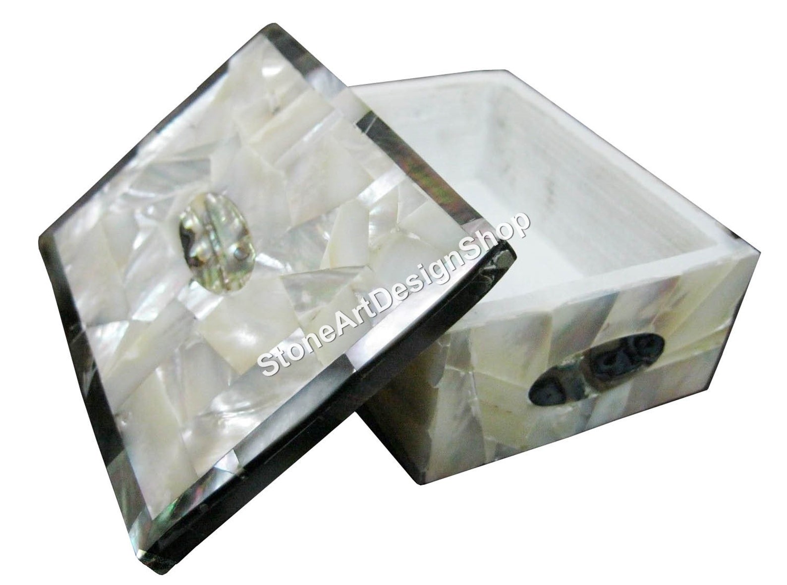 White Marble Rectangular Jewellry Box Multi Inlay Home Deco - Etsy