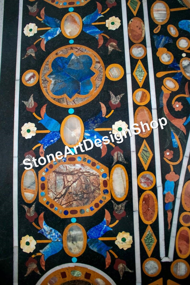 Black Marble Rectangular Table Top Home Deco Floral Living - Etsy