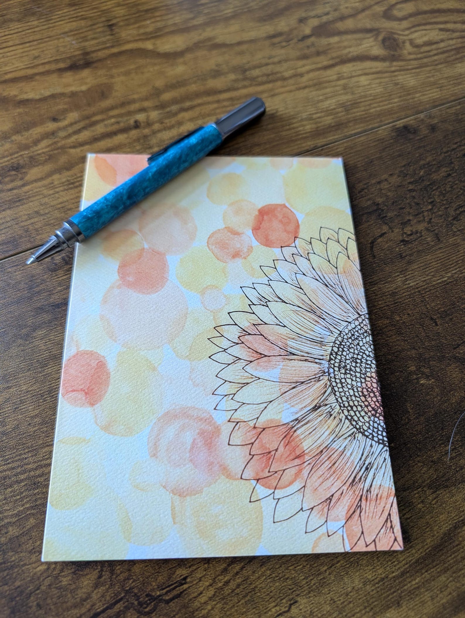 Sunflower Watercolor Note Card: Floral Stationery, 5x7 Blank Greeting ...