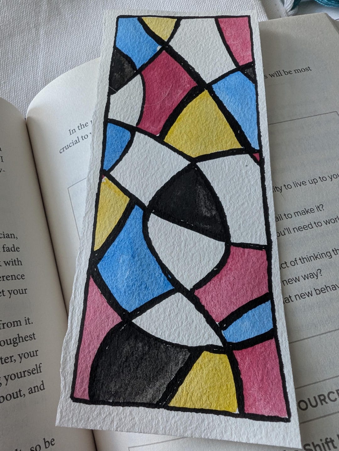 Neurographic Watercolor Bookmark (hand Painted) - Single Bookmark - Etsy