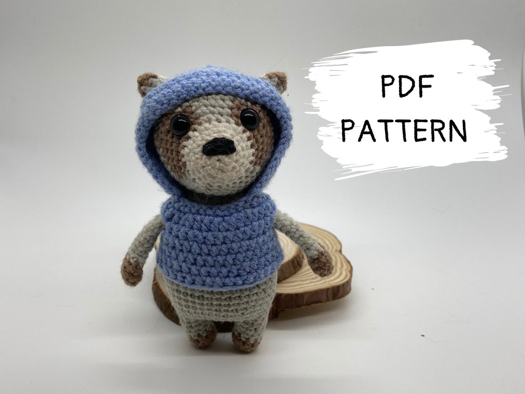Crochet Pattern Raccoon in a Hoodie Forest Animals Woodland Creatures ...