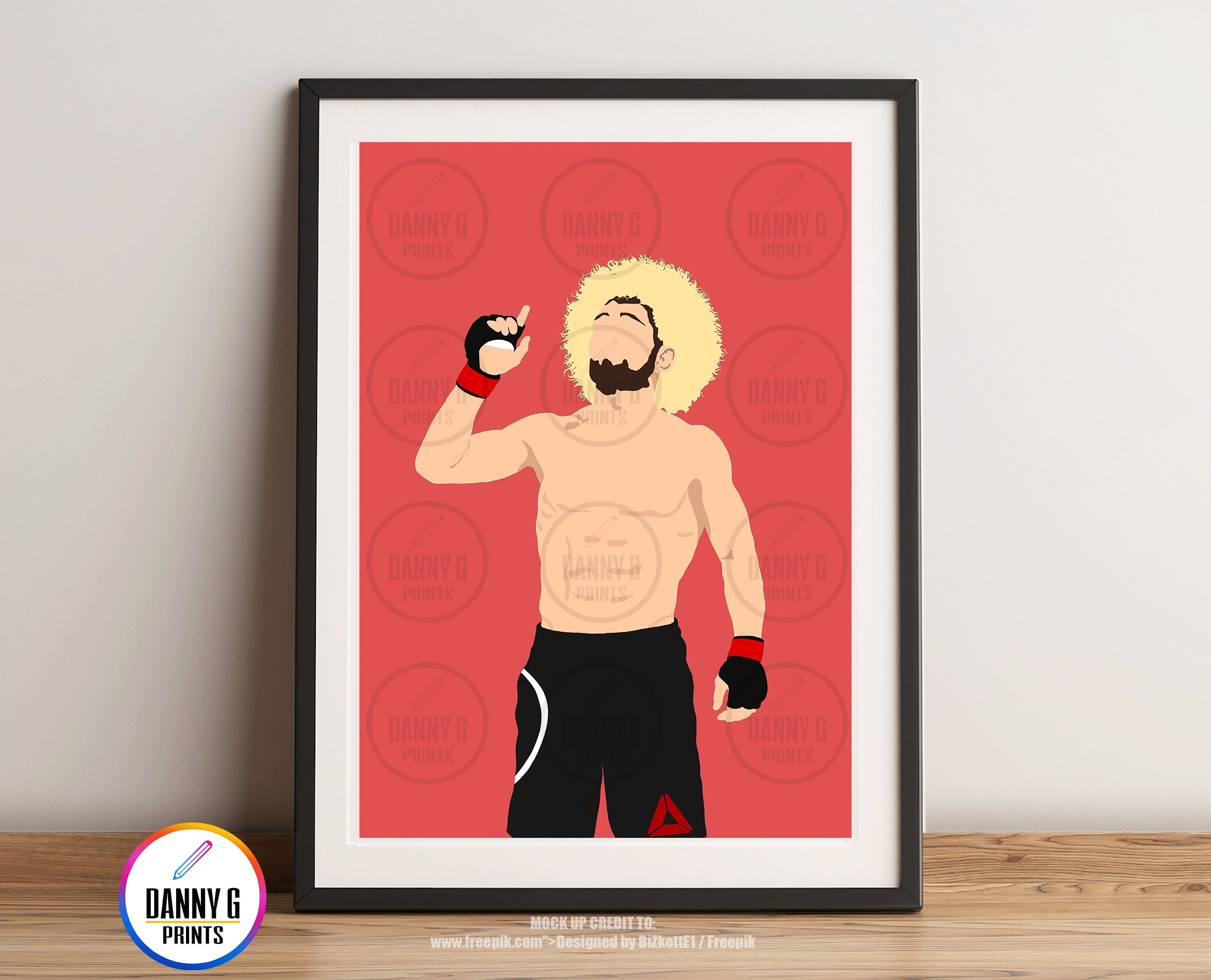 Khabib Minimalist Flat Vector UFC/MMA Artwork Art mural Cadeau ...