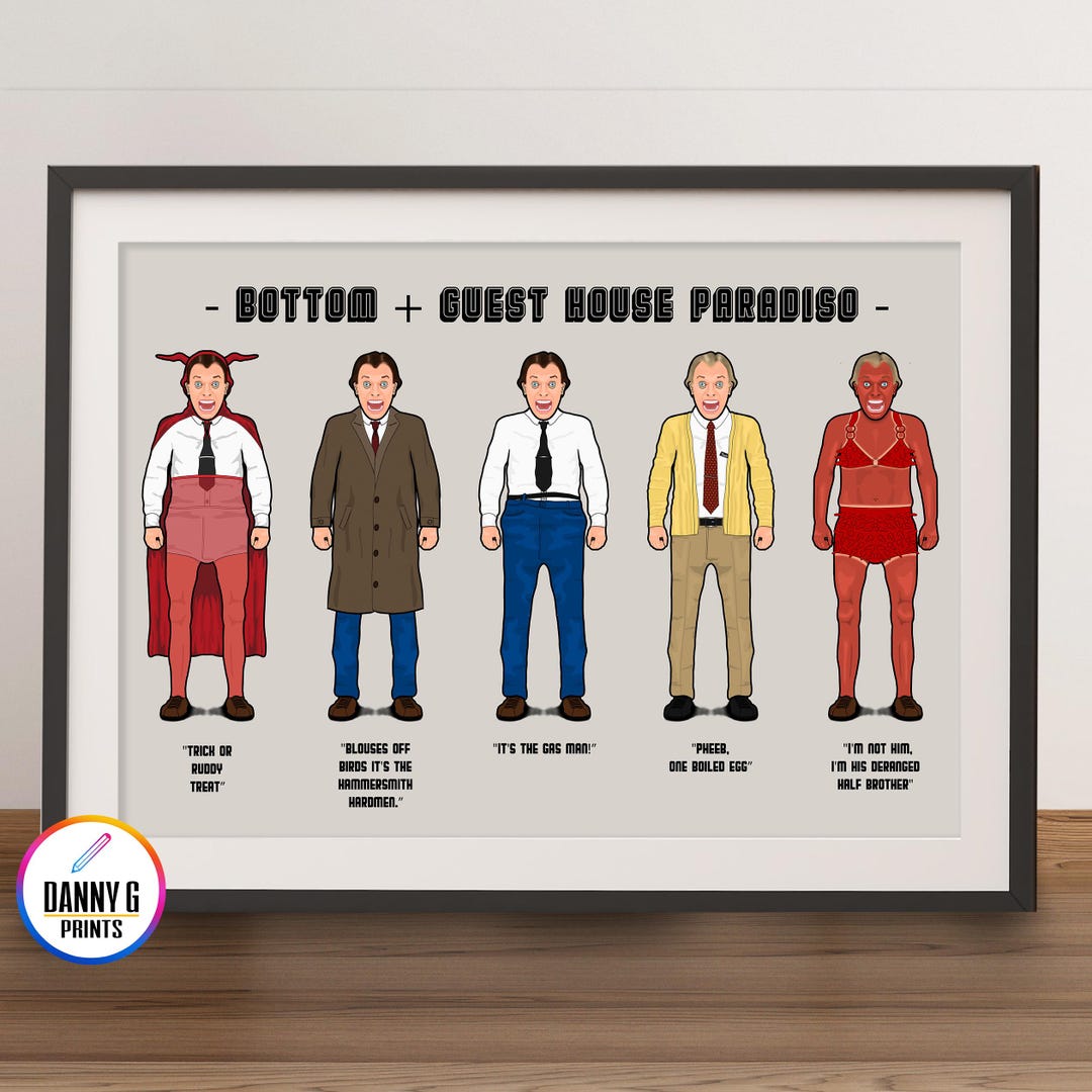 Rik Mayall - Bottom - outfits tv-show - Artwork - Muurkunst - Cadeau ...