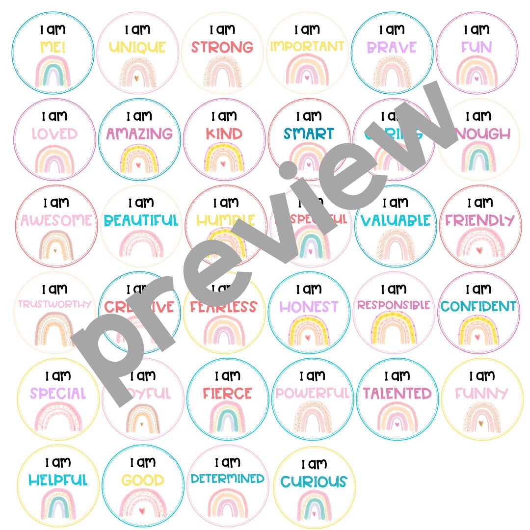 Positive Affirmations for Kids, Positive Self Talk, I Am Statements ...