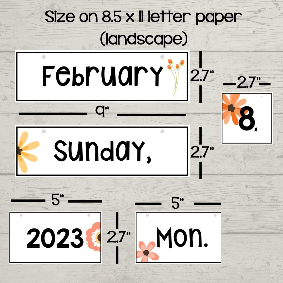 Flower Flip Calendar, Perpetual Calendar, Classroom Calendar Set - Etsy