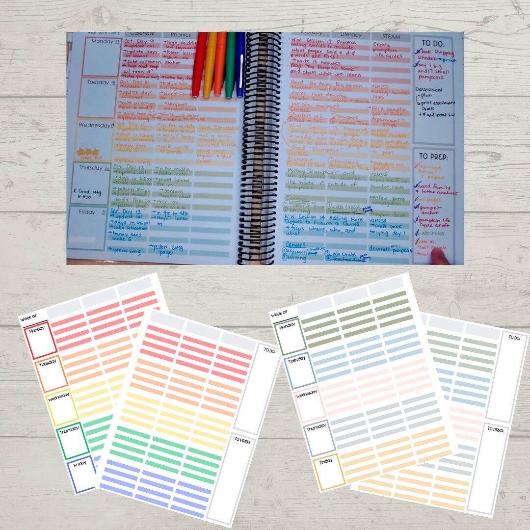 Planning Pages for Teachers - Etsy