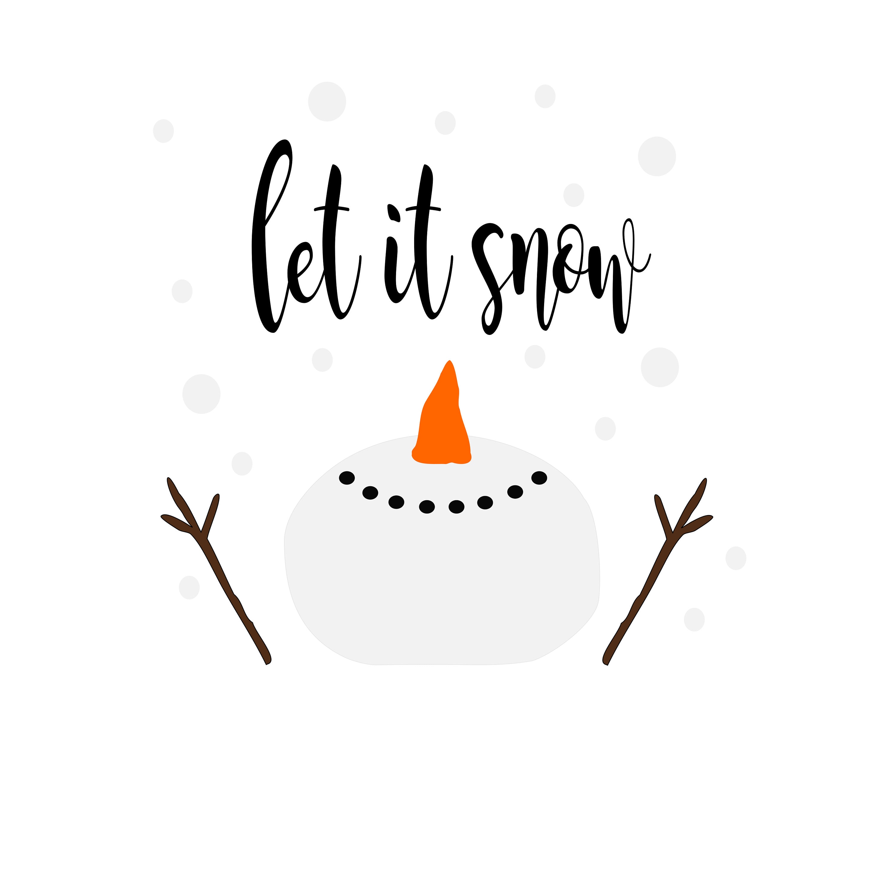 Snowman Svg Snowman Looking Up Let It Snow Winter Svg Etsy