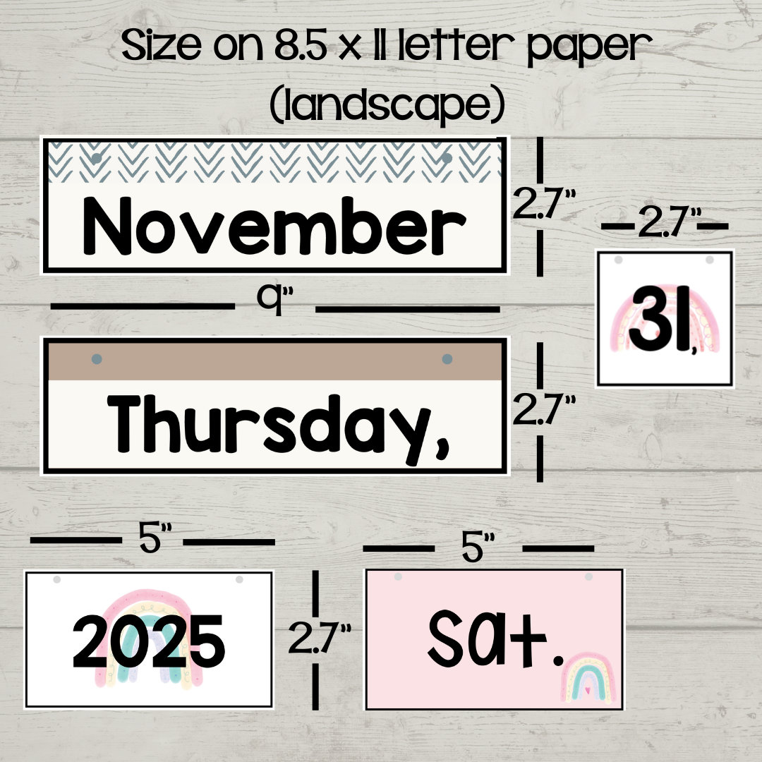 Boho Flip Calendar, Perpetual Calendar, Classroom Calendar Set - Etsy