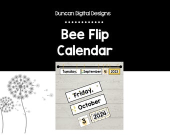 Boho Flip Calendar, Perpetual Calendar, Classroom Calendar Set - Etsy