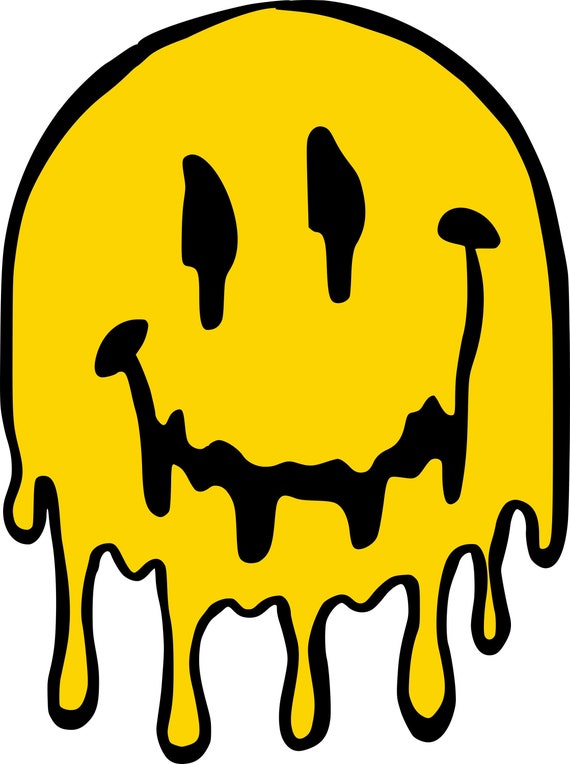 Home Decor Home & Living Trippy Svg Trippy Smiley Face Svg Drippy ...