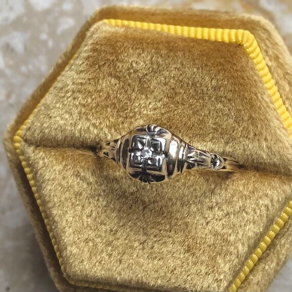 Vintage Diamond Two Tone Yellow Gold Palladium Victor… - Gem