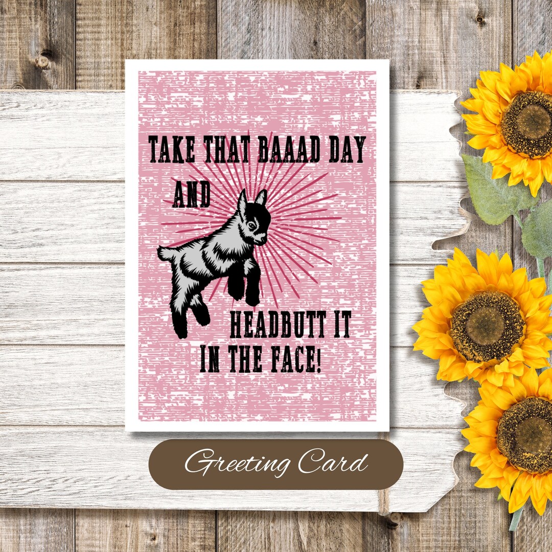 Spunky Goat Birthday Card: Farm Animal Greeting Card - Etsy