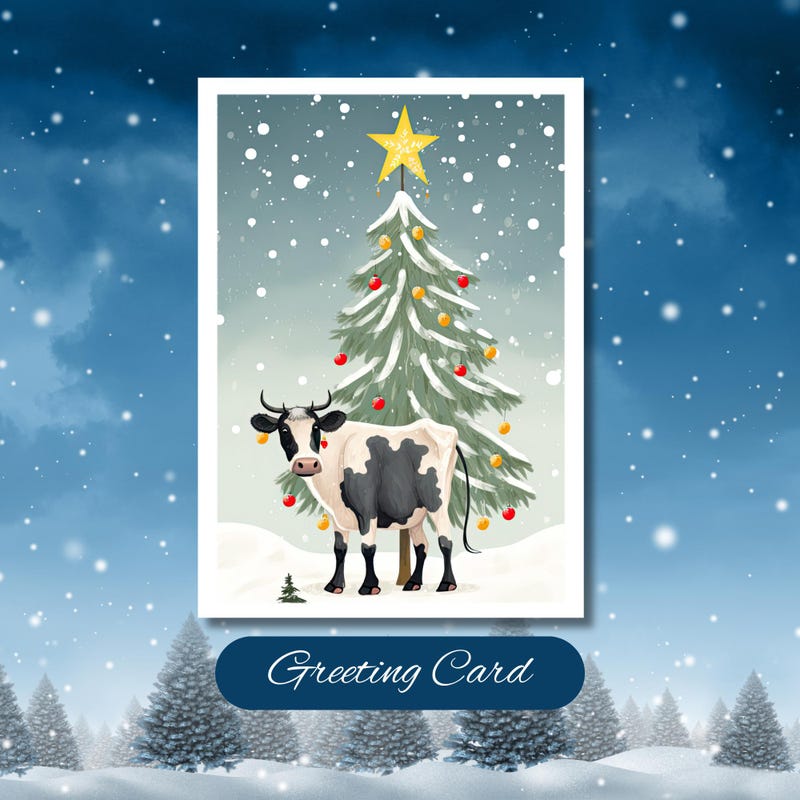 Cow Greeting Card - Etsy