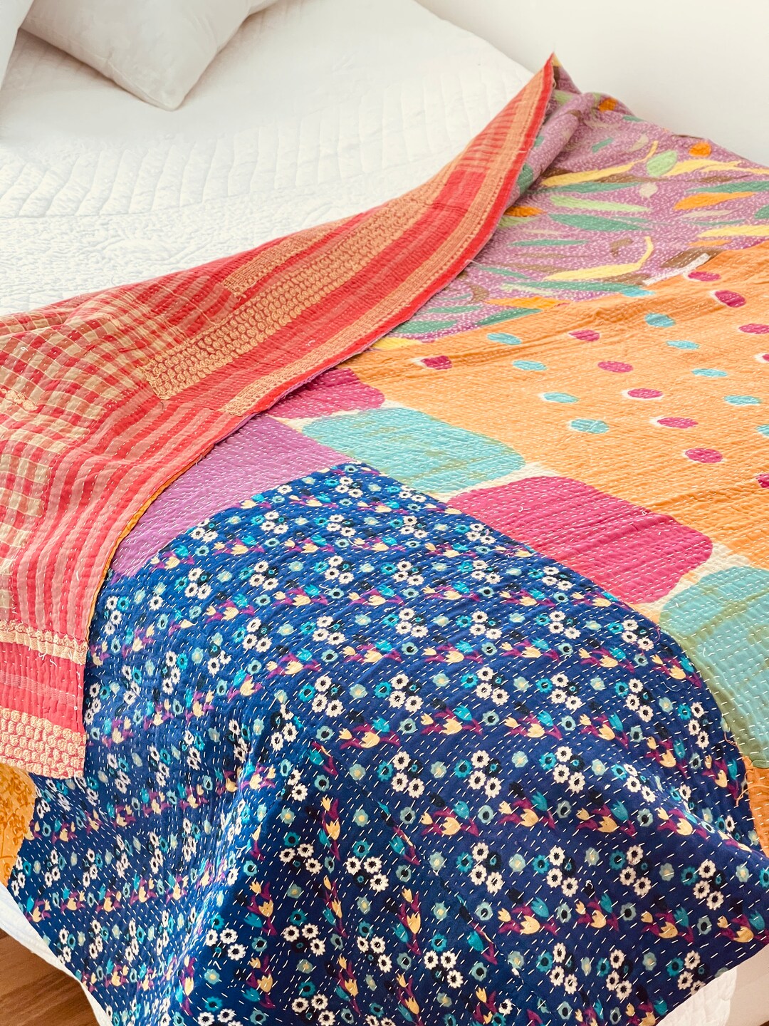 Vintage Kantha, Kantha Quilt, Kantha Blanket, Handcrafted Kantha ...