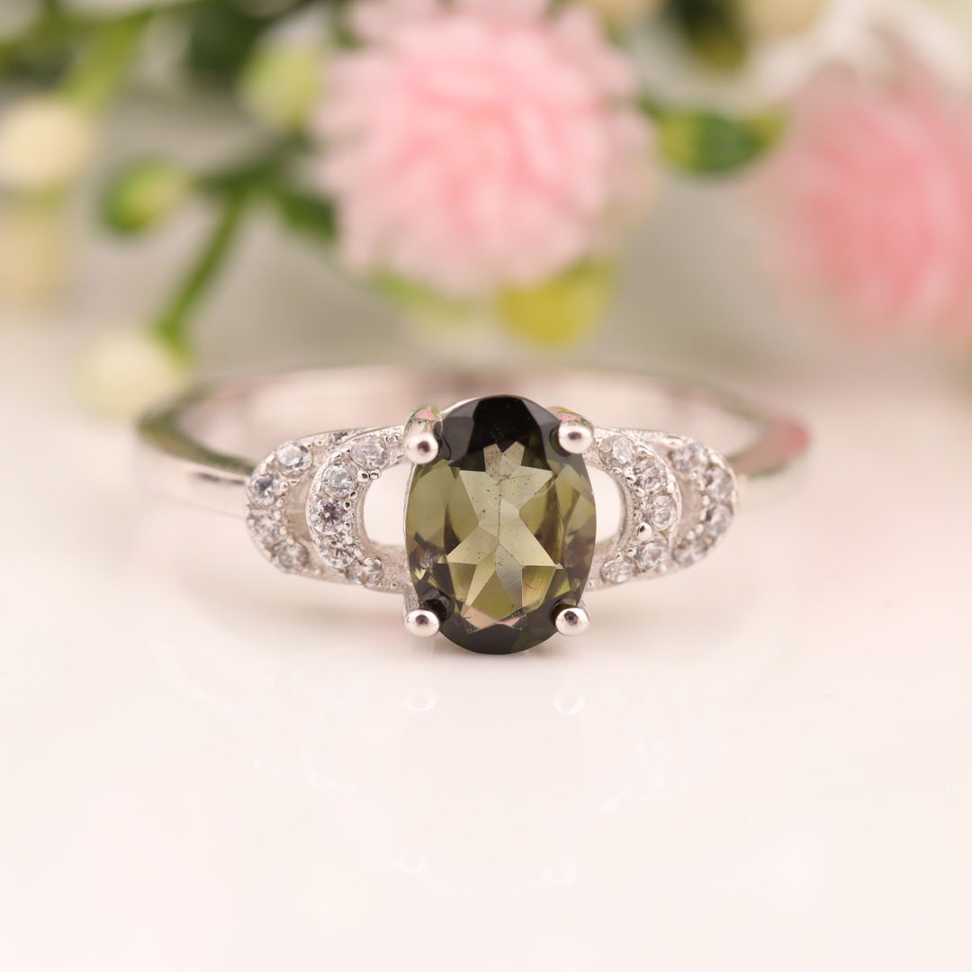 Tourmaline Ring Sterling Silver Oval Cut Tourmaline Ring Solid Gold ...