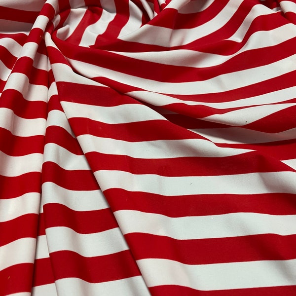 Red and White Striped Fabric - Etsy