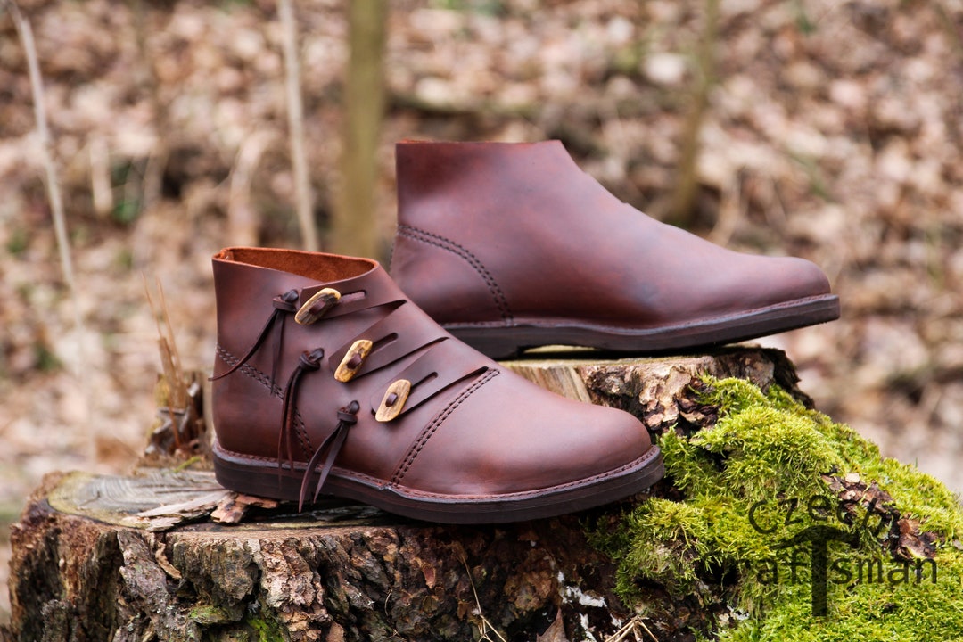 Viking HEDEBY Shoes With Horn Buttons - Etsy
