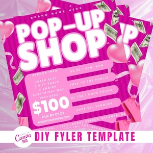 DIY Pop up Shop Flyer | Canva Spring Pop up Shop Template | Vendors ...