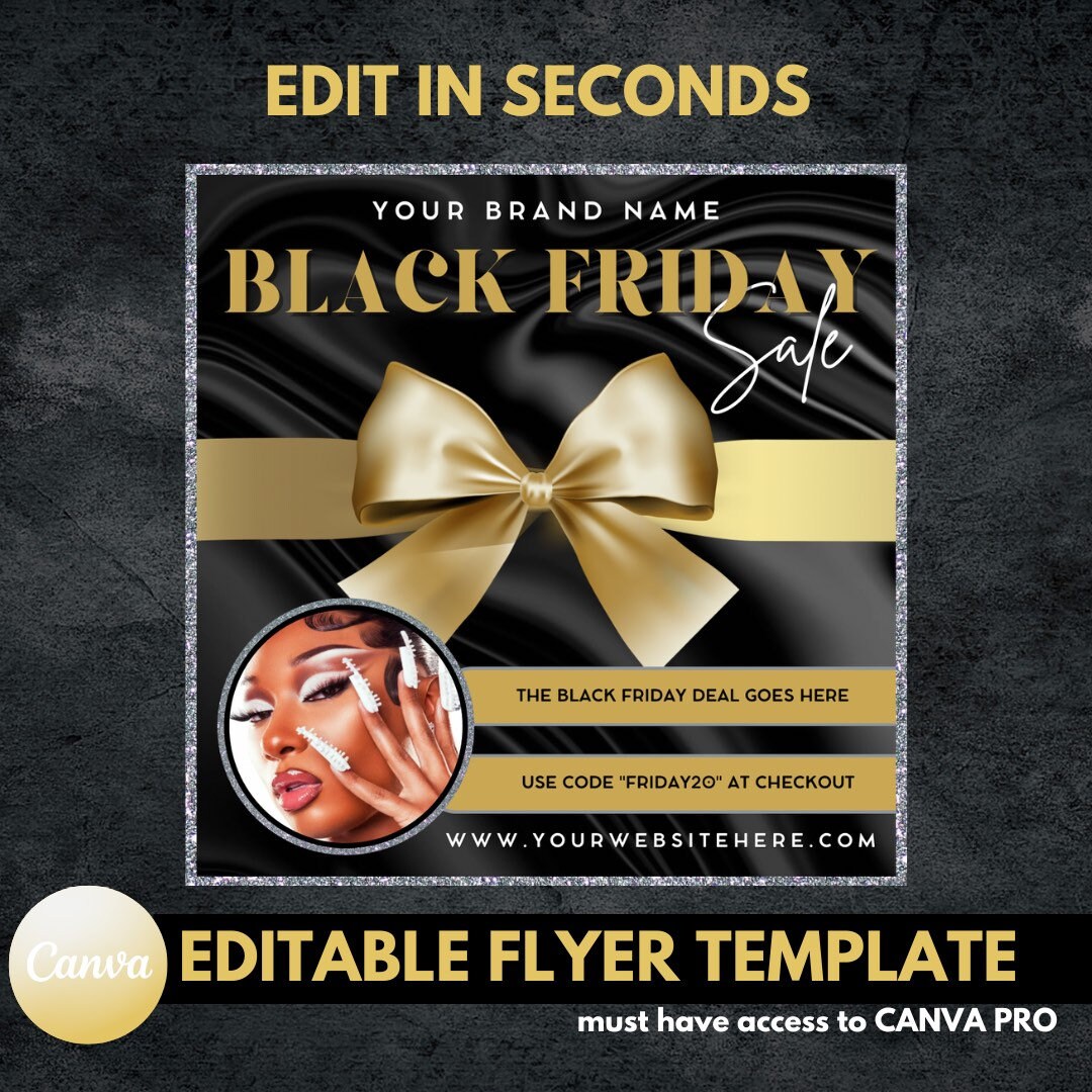 Black and Gold Instagram Flyer | Black Friday Instagram Graphic Flyer ...