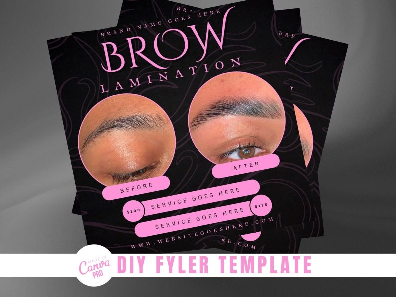 Brow Lamination Template | Canva Brow Lamination Services Flyer | Brow ...