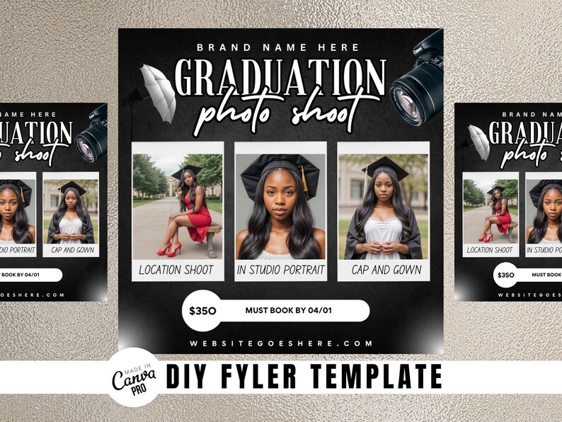 Editable Graduation Photoshoot Flyer Template | Graduation Photoshoot ...