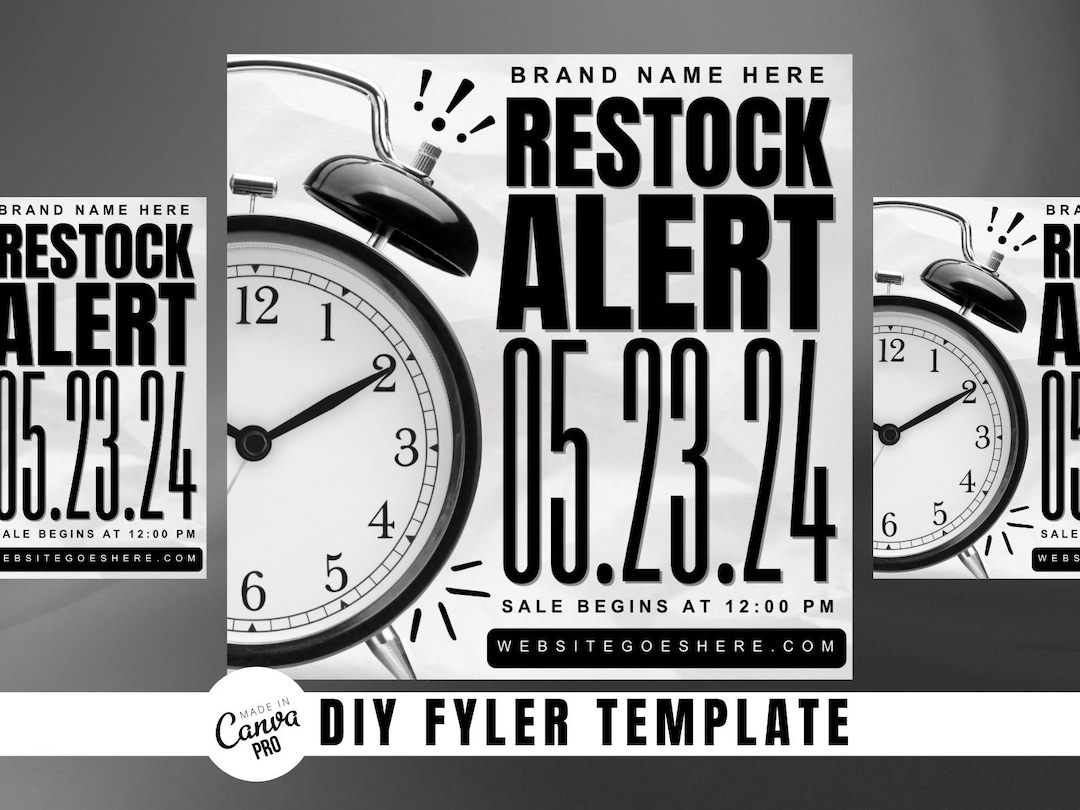 Canva Restock Flyer, Hair Restock Alert Flyer Template, We’ve Restocked ...