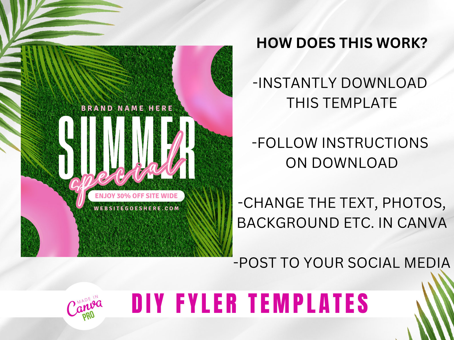 DIY Summer Flyer Canva Template, Summer Sale Flyer, Appointments ...