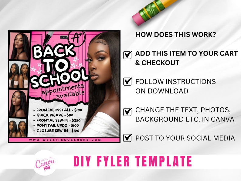 Back to School Canva Flyer | Back 2 School Booking Flyer | Back 2 ...