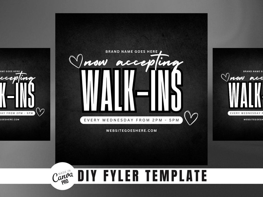 Walk in Welcome Flyer | Walk in Wednesday | Walk in Flyer for Hair ...