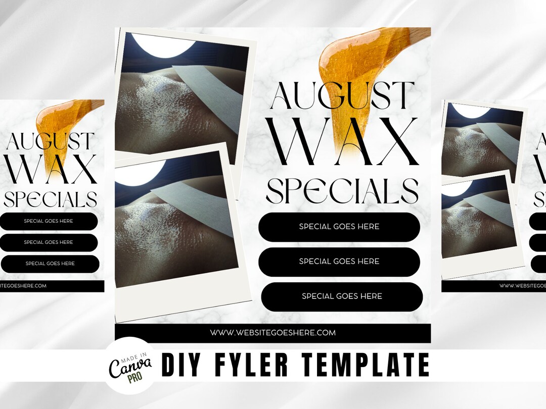 DIY Wax Flyer Template | Canva Wax Services Flyer | Wax Special ...