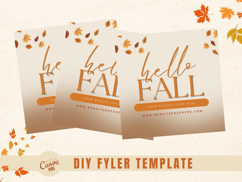Editable Fall Flyer, Fall Special Canva Template, Fall Bookings Flyer ...