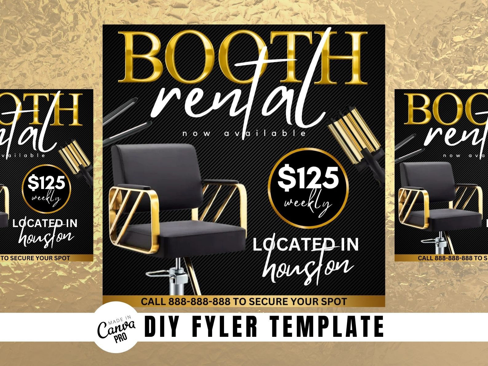 DIY Booth Rental Flyer | Canva Hair Salon Booth for Rent Template ...