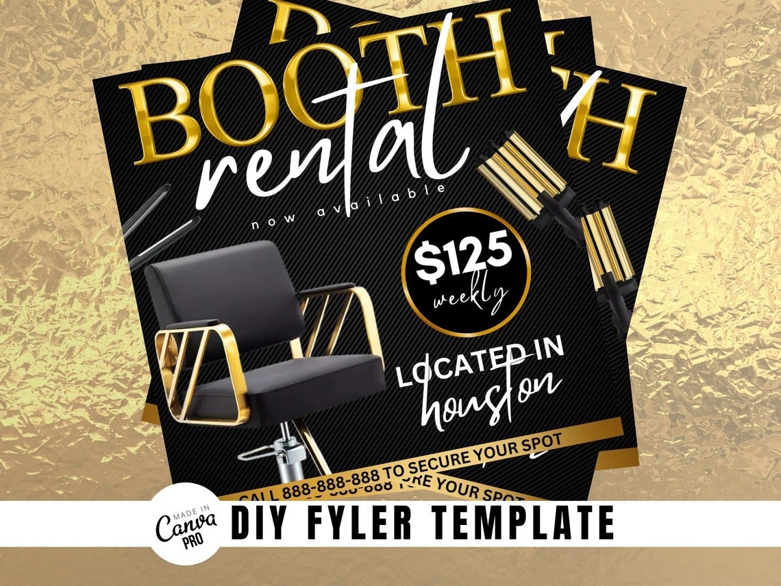 DIY Booth Rental Flyer | Canva Hair Salon Booth for Rent Template ...