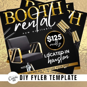 DIY Booth Rental Flyer | Canva Hair Salon Booth for Rent Template ...