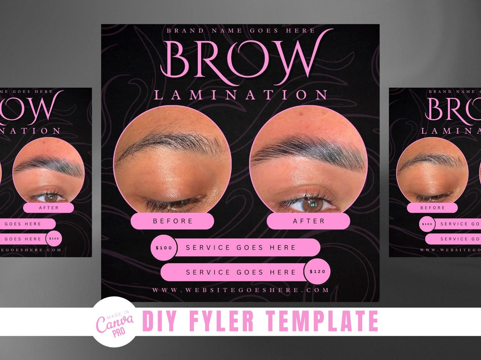 Brow Lamination Template | Canva Brow Lamination Services Flyer | Brow ...