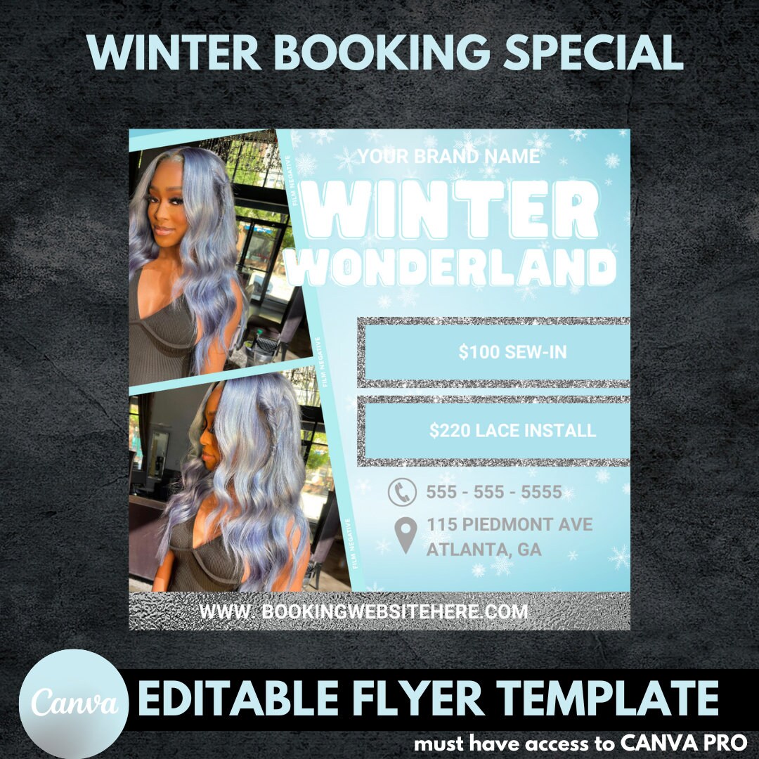 Hair Stylist Flyer Christmas Sale Flyer Winter Instagram Graphic Flyer ...